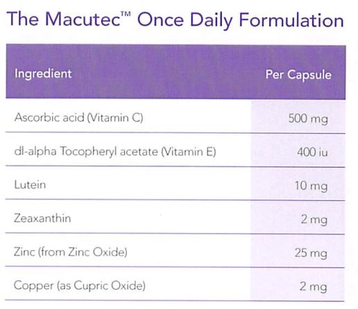 Macutec Once Daily™ 120 Capsules - Eyesat